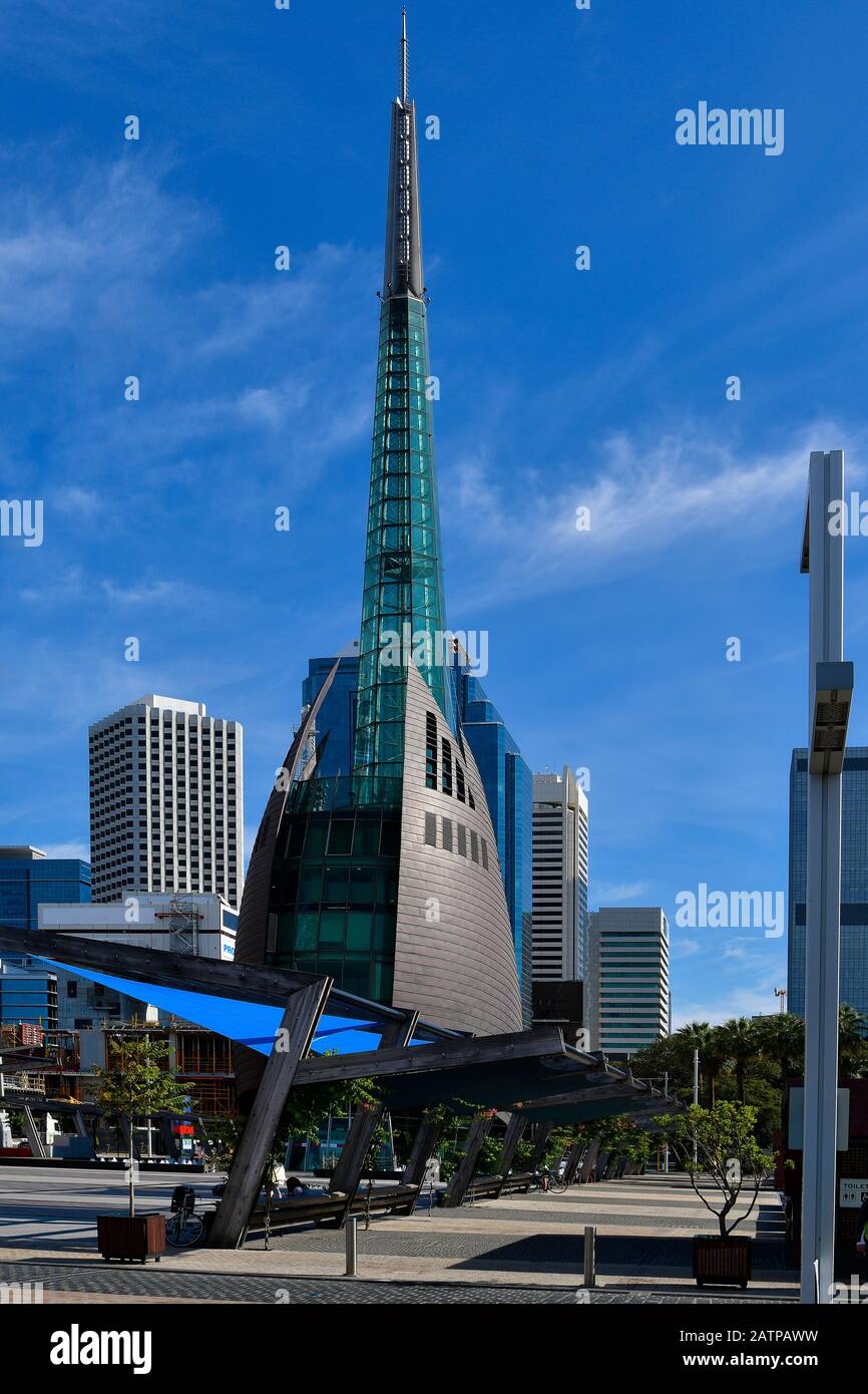 Australia, Perth, Bell Tower aka Swan Bells, landmark in the capital of ...