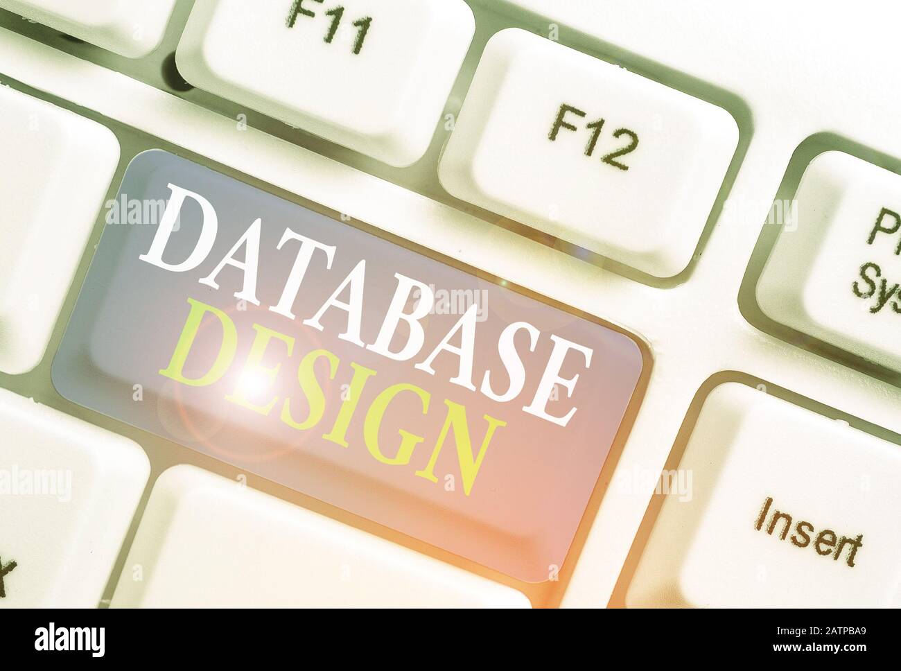 Conceptual hand writing showing Database Design. Concept meaning organisation of data according ...
