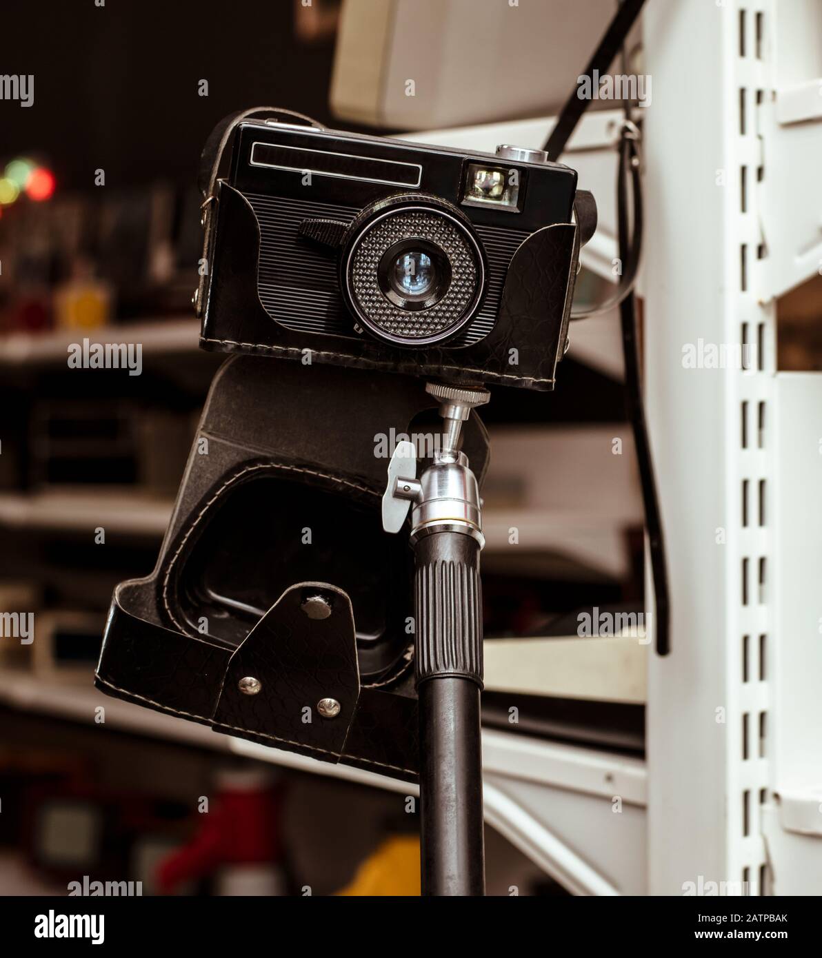 Vintage soviet film camera on a tripod Vilia Auto. Exposition at the ...