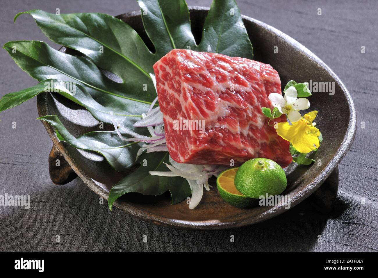 The portrait of food sliced beef Stock Photo - Alamy