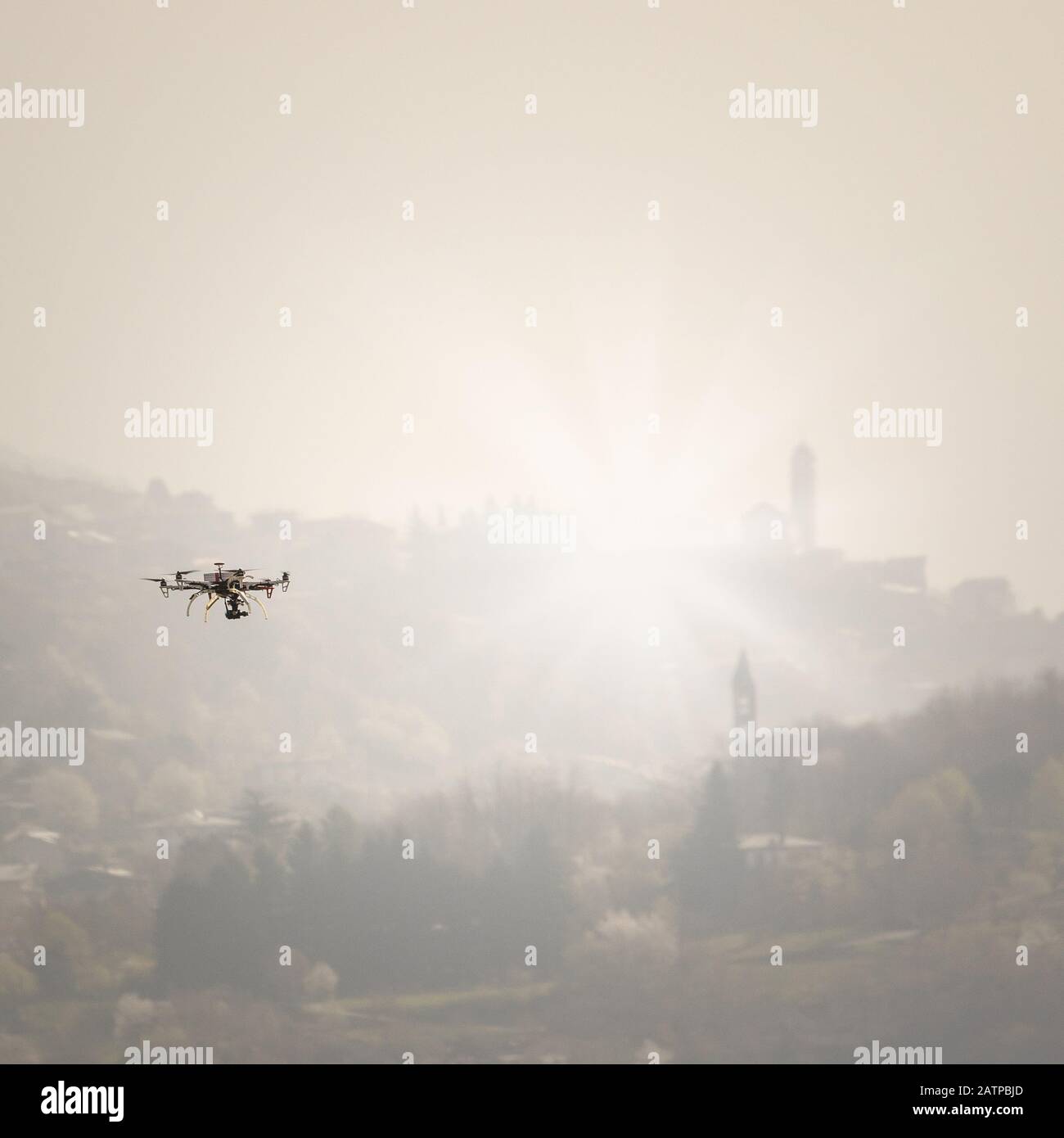 Aerial drone morning view video hi-res stock photography and images - Alamy