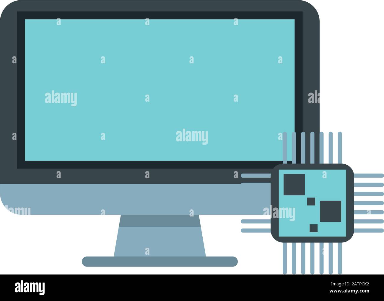 processor chip with monitor computer devices Stock Vector Image & Art ...