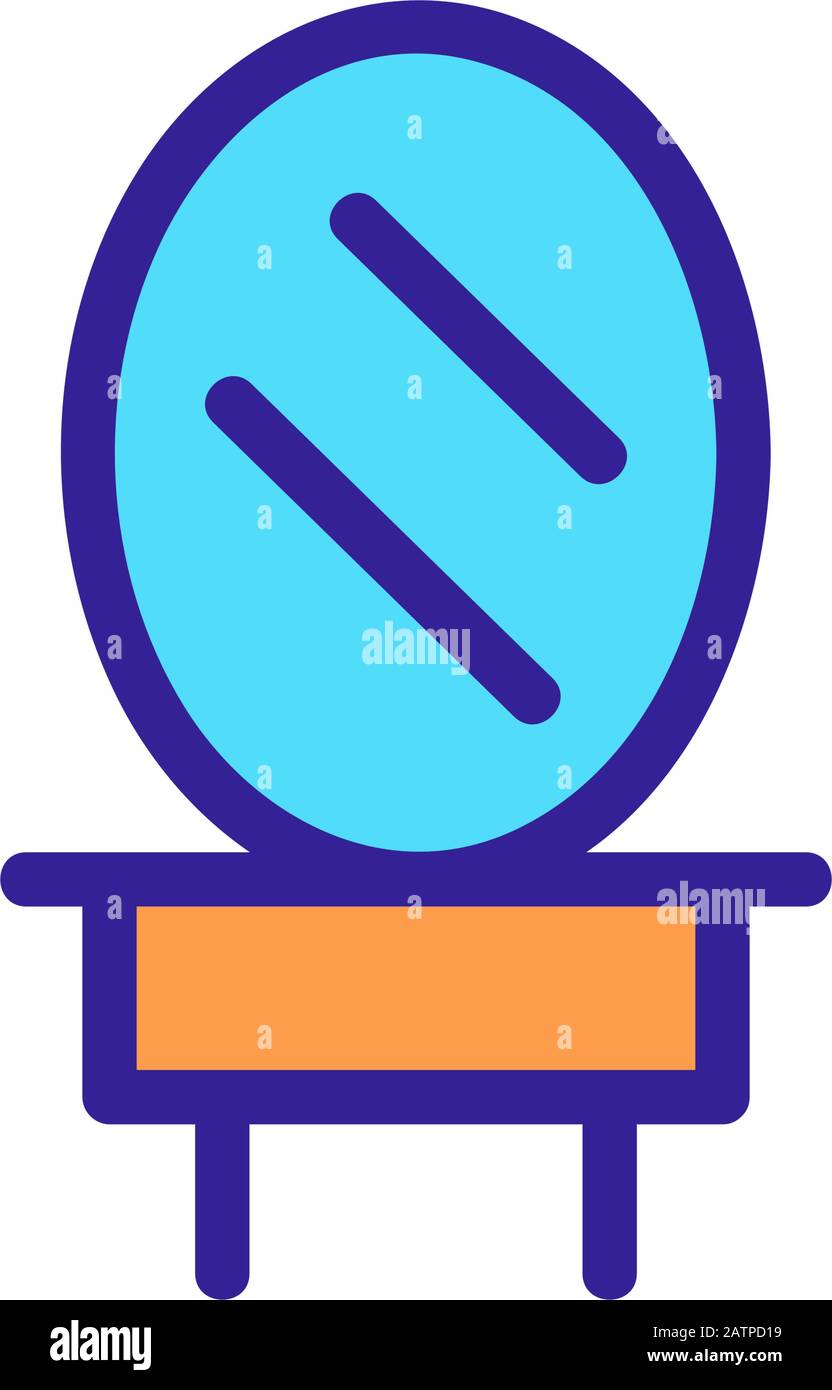 Cosmetic table icon vector. Isolated contour symbol illustration Stock ...