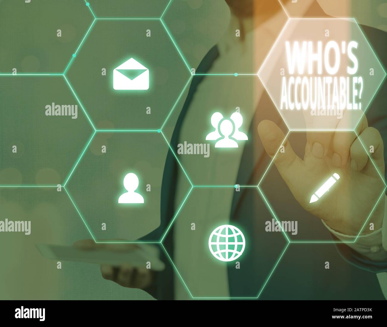 Writing note showing Who S Accountable. Business concept for answerable for something within one ...