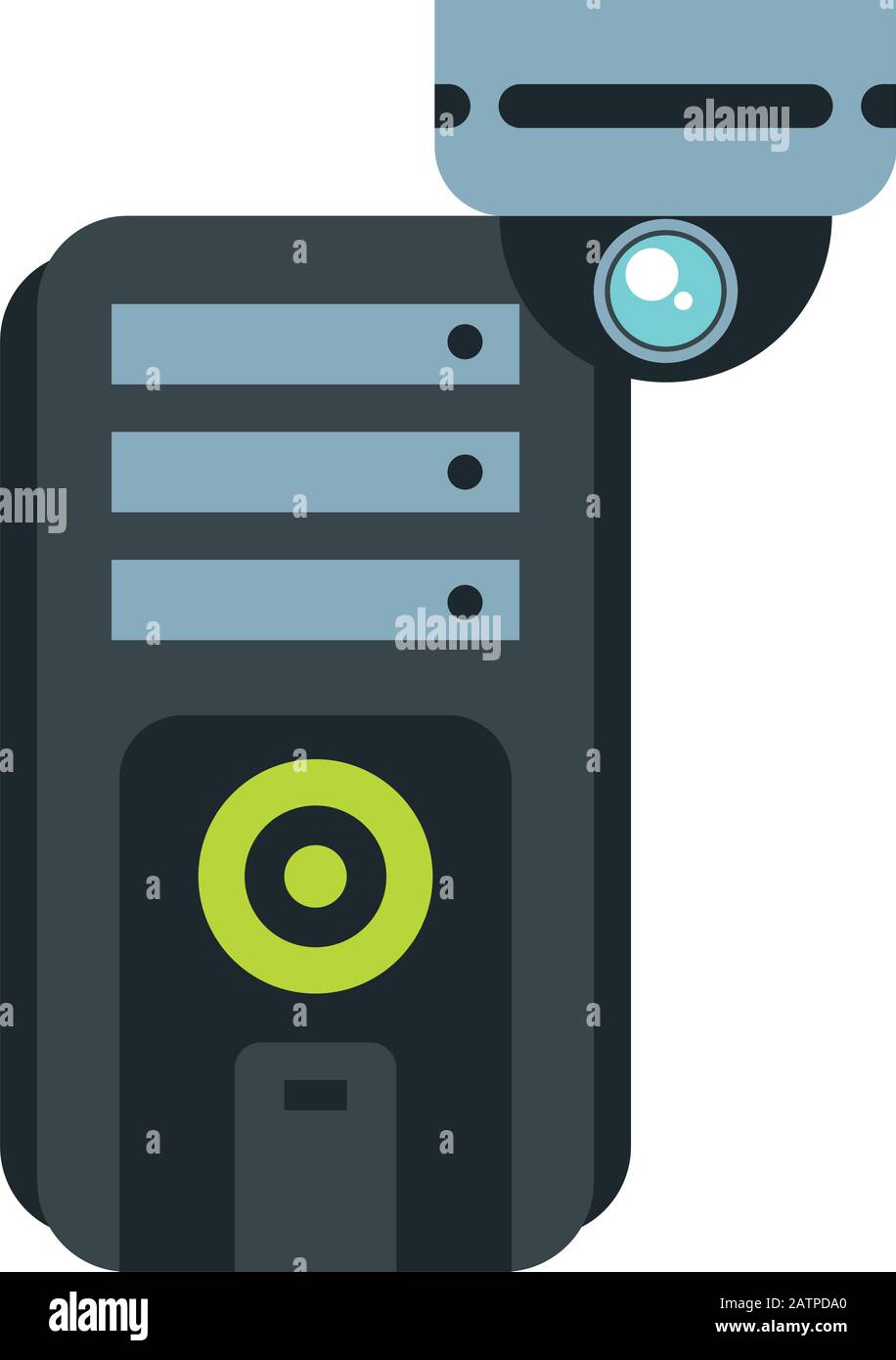 computer desktop tower with cctv camera Stock Vector Image & Art - Alamy