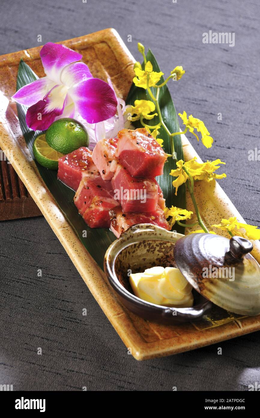 The portrait of food sliced beef Stock Photo - Alamy