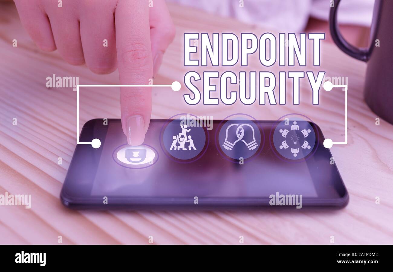 Writing note showing Endpoint Security. Business concept for the ...