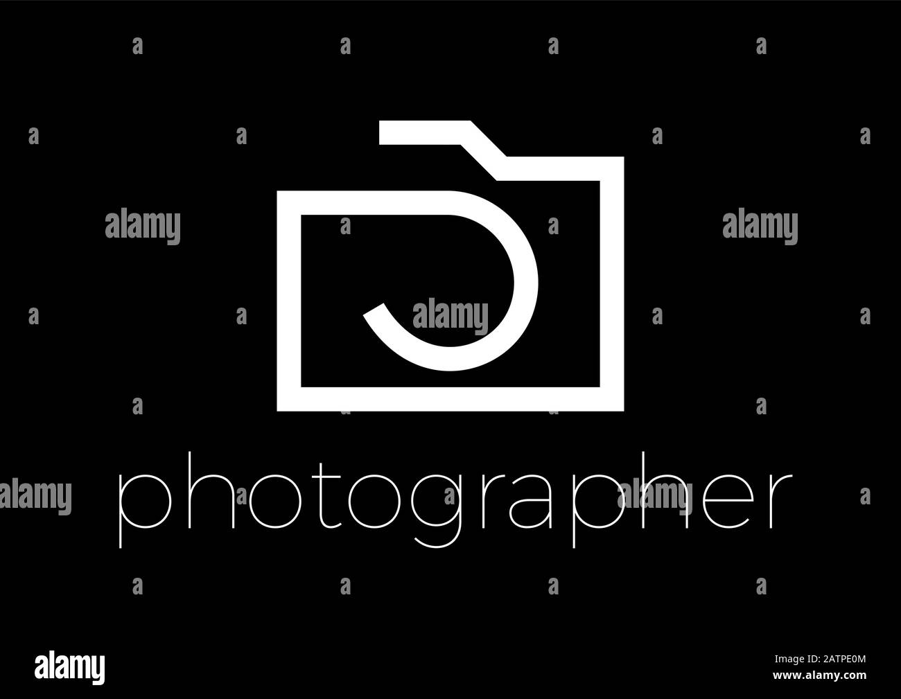 Vector sign photographer, abstract camera in linear style Stock Vector ...