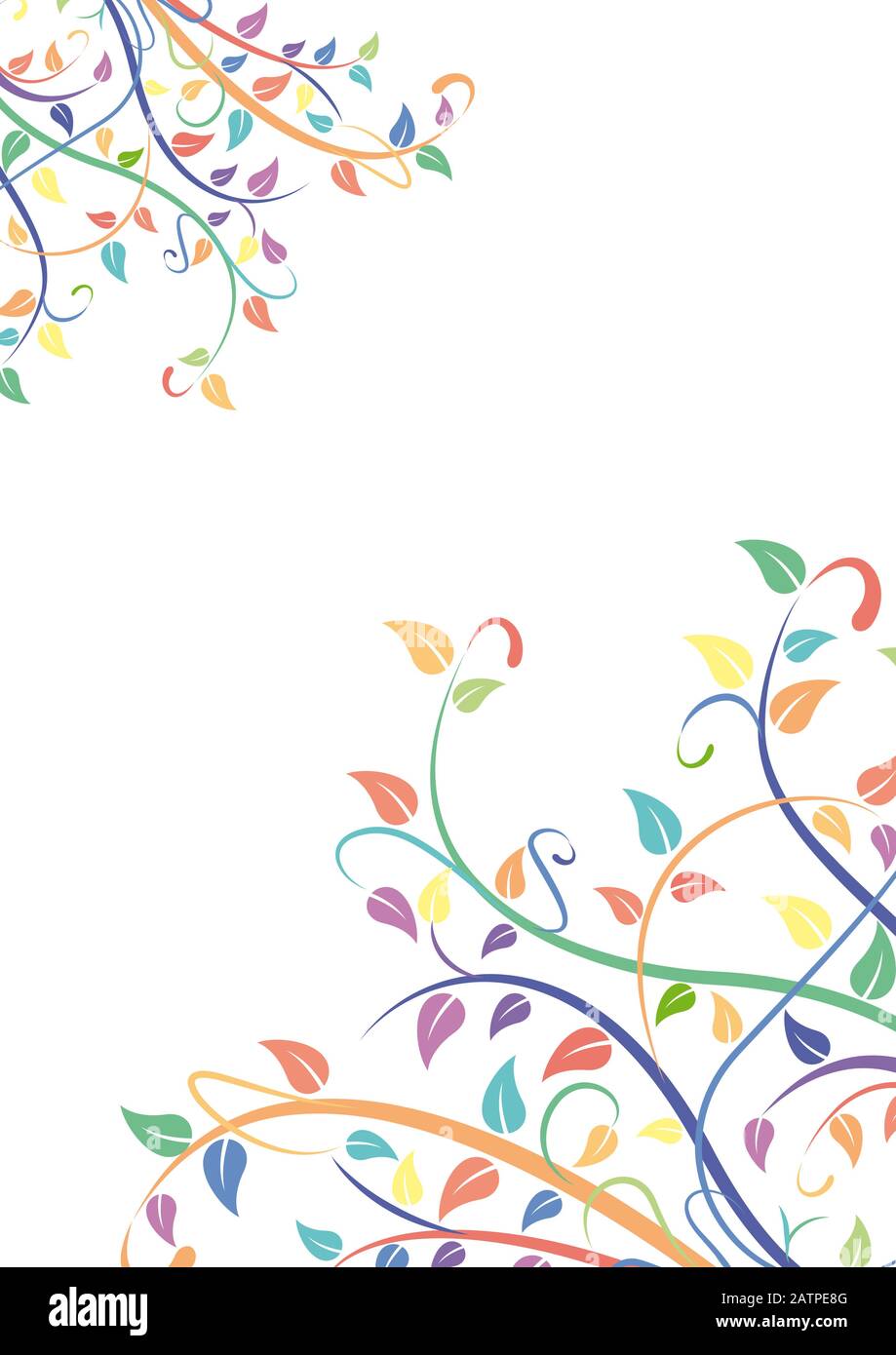 Spring background concept. Plants and foliage on white Stock Vector ...