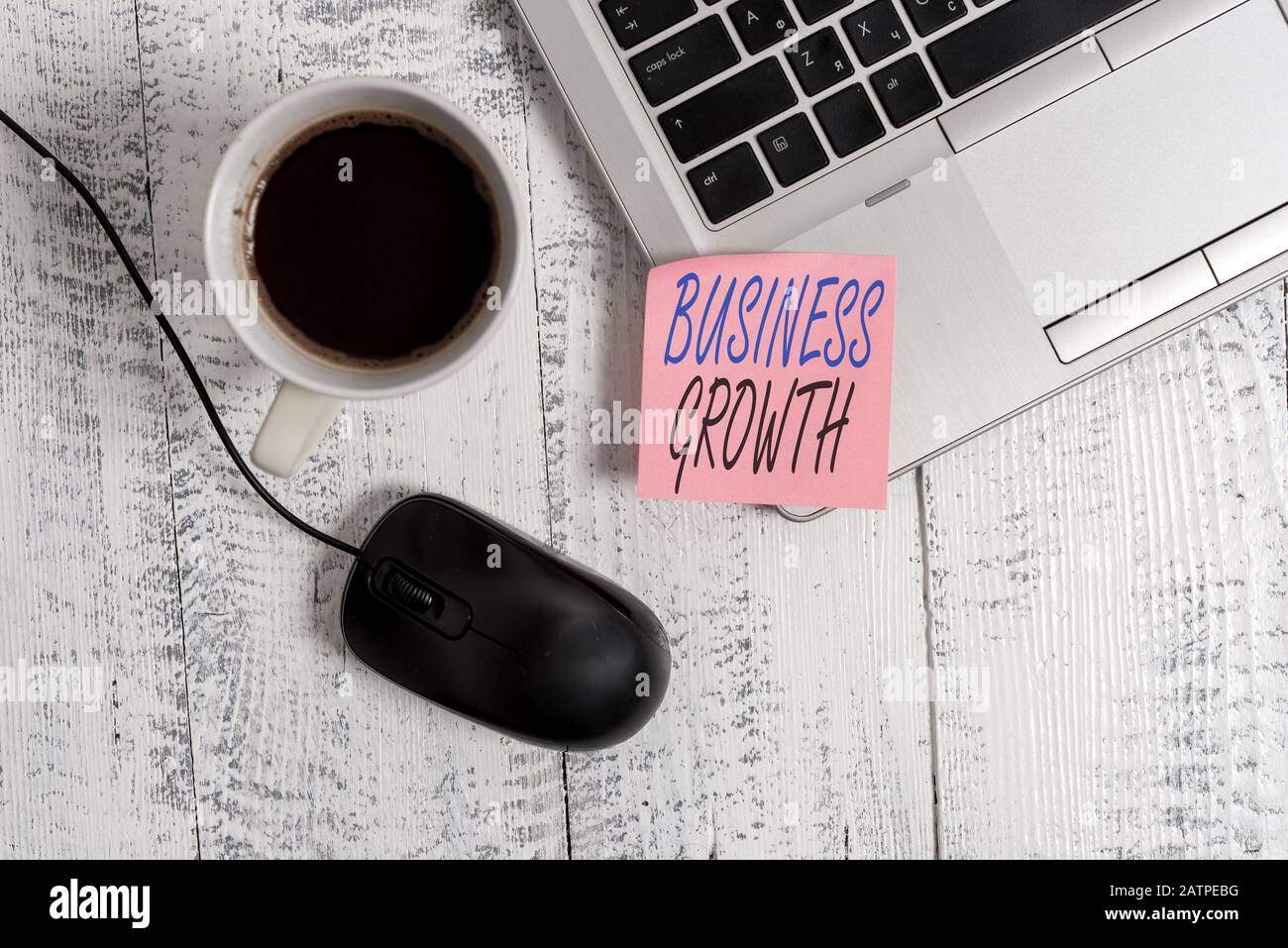 Writing note showing Business Growth. Business concept for process of ...