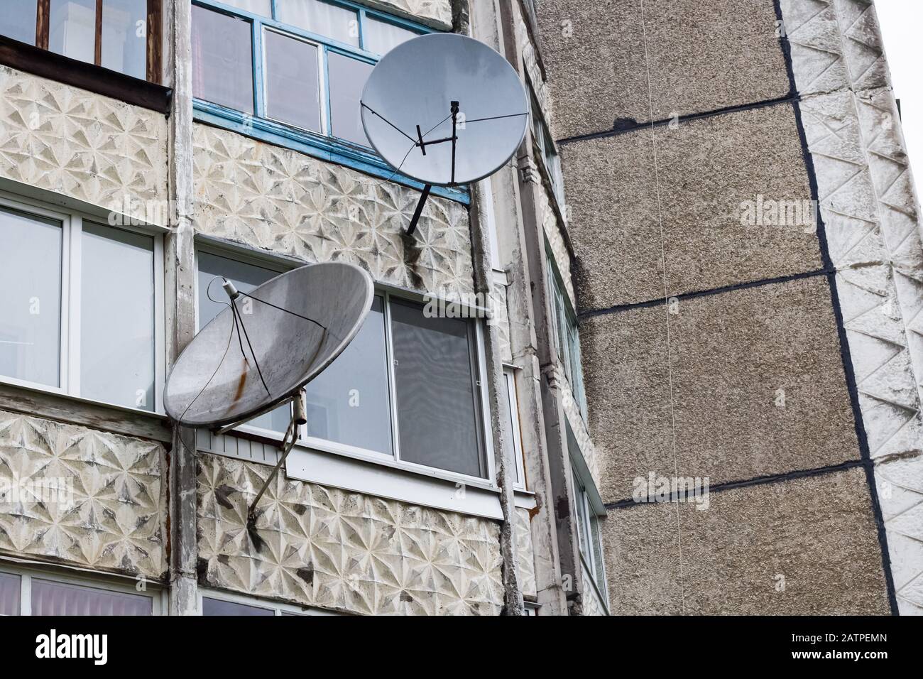 Two antennas on the windows of a house Stock Photo - Alamy