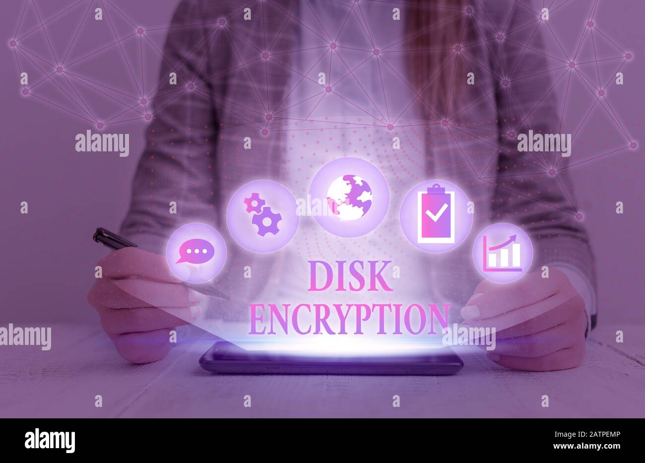 Handwriting text writing Disk Encryption. Conceptual photo the security mechanism used to ...