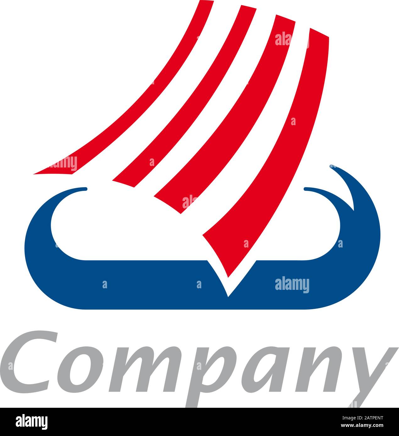 Viking ship, abstract vector sign. Boat in flat design, sailing concept ...