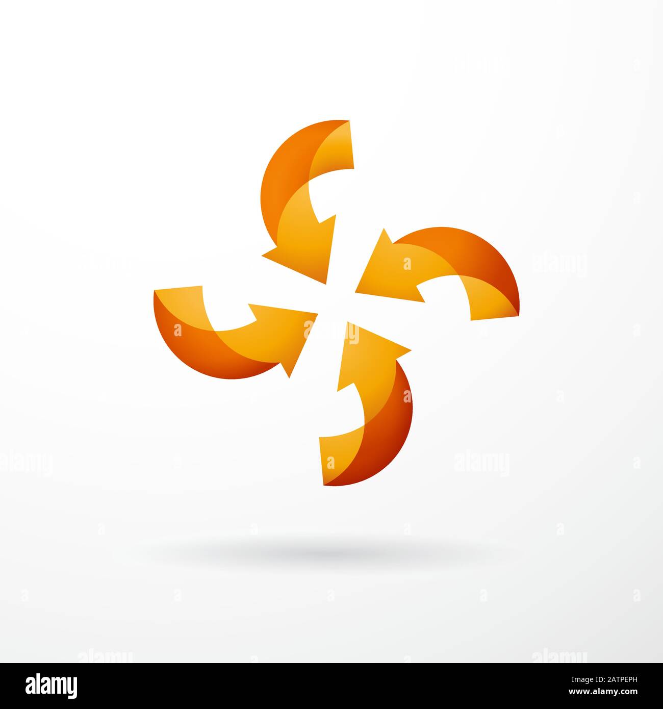 Vector orange vortex with four arrows Stock Vector Image & Art - Alamy