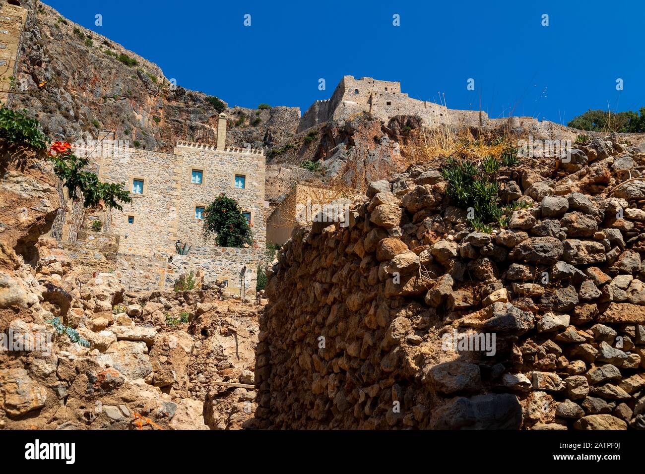 Medieval village monemvasia lakonia hi-res stock photography and images ...