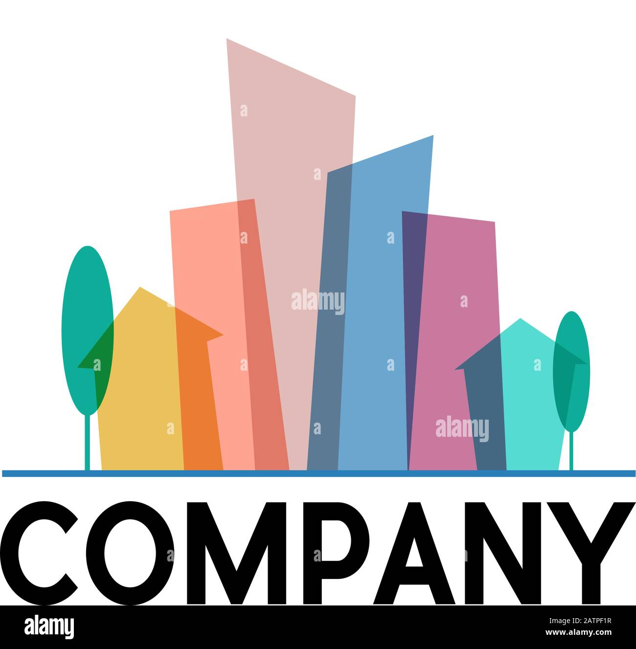 housing and town in flat design. abstract vector illustration Stock ...