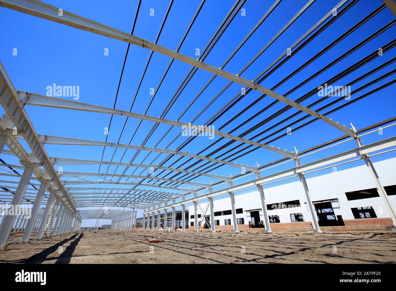 The construction of steel structure Stock Photo - Alamy