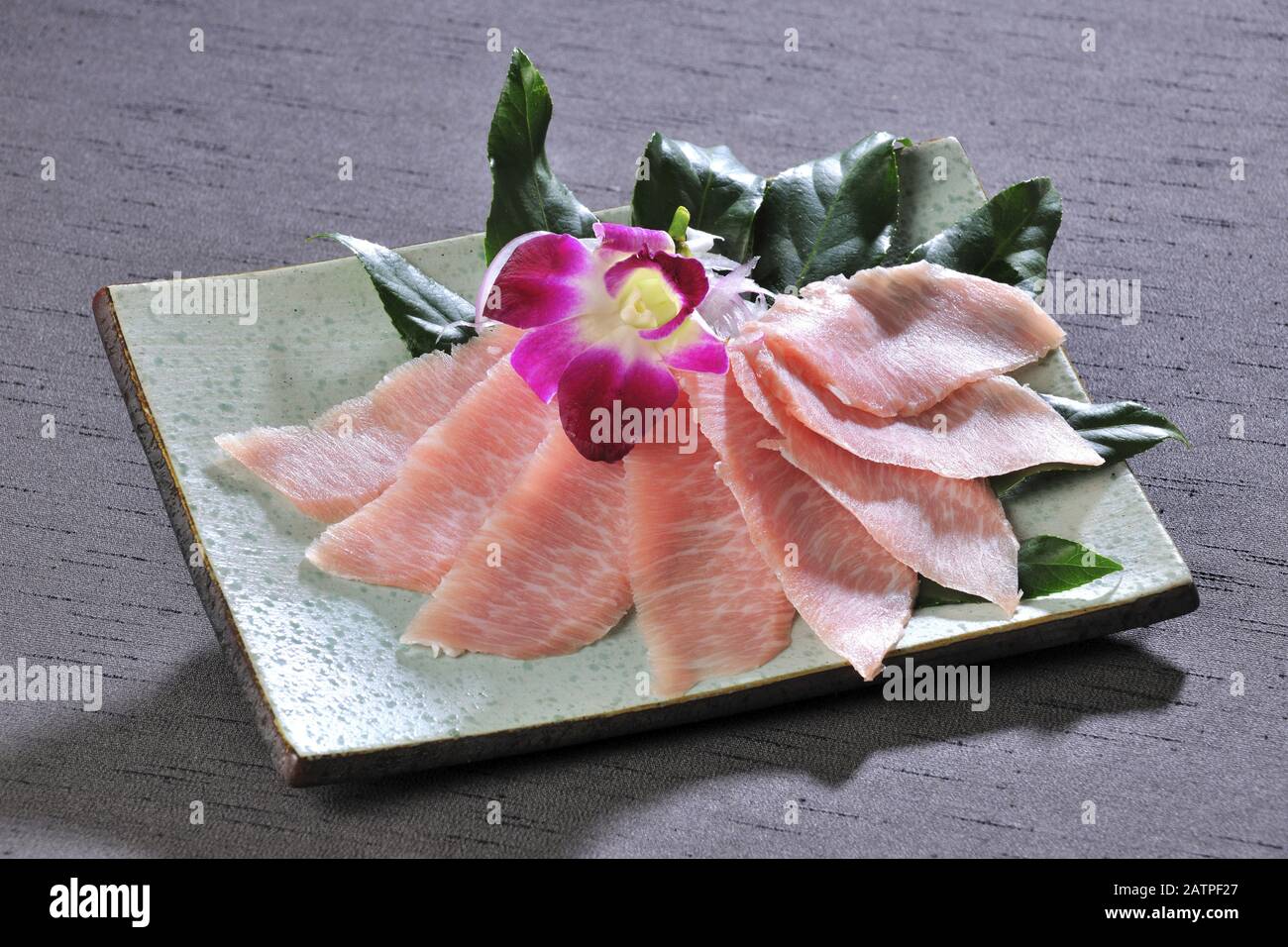 The portrait of food sliced pork Stock Photo - Alamy