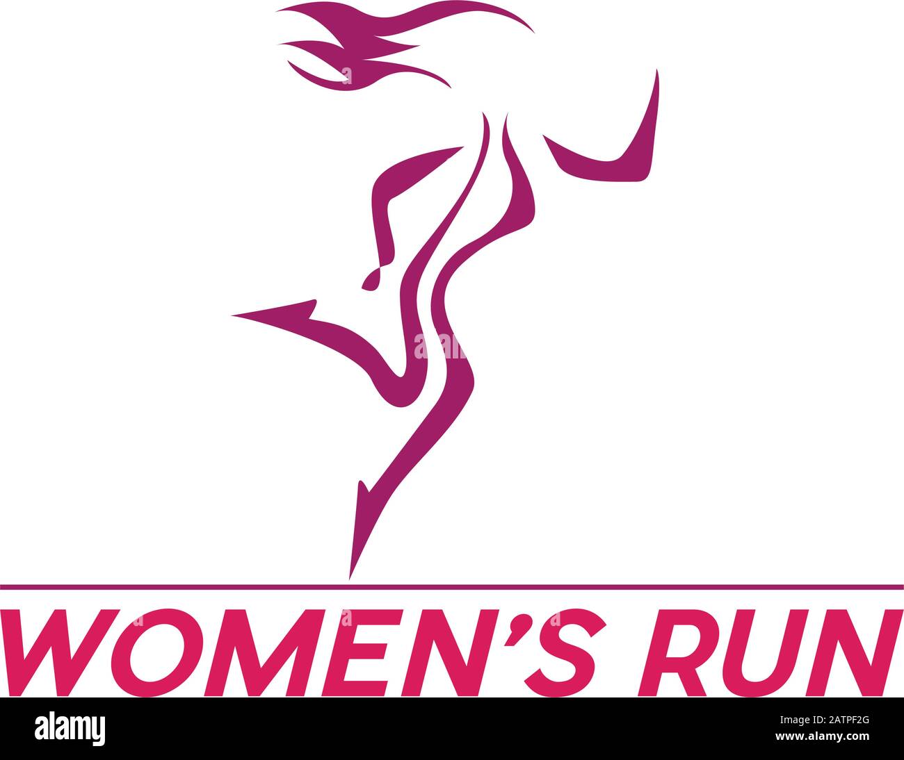 Vector sign woman runs fast, runner in linear and simple style Stock ...