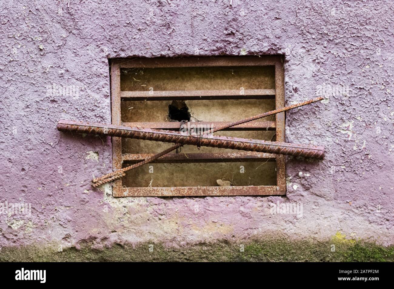 Old closed hatch in the wall close up Stock Photo - Alamy