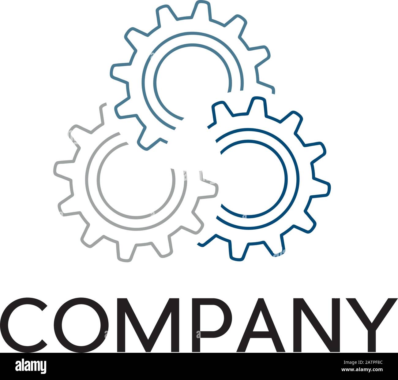 Vector sign industry with abstract gear. Engineer and mechanical ...