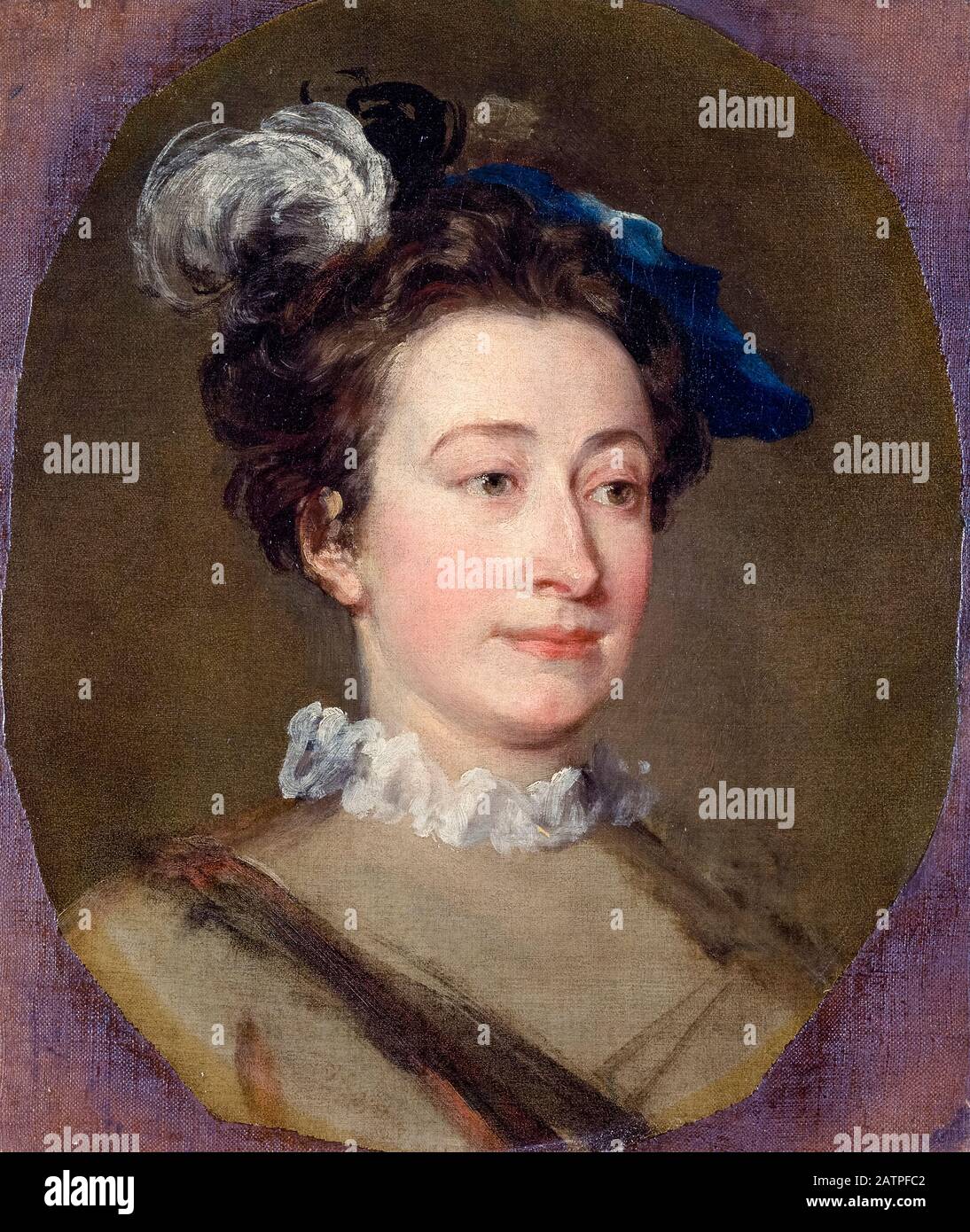 Girl in a Plumed Hat (Woman in a plumed hat), painting by William ...