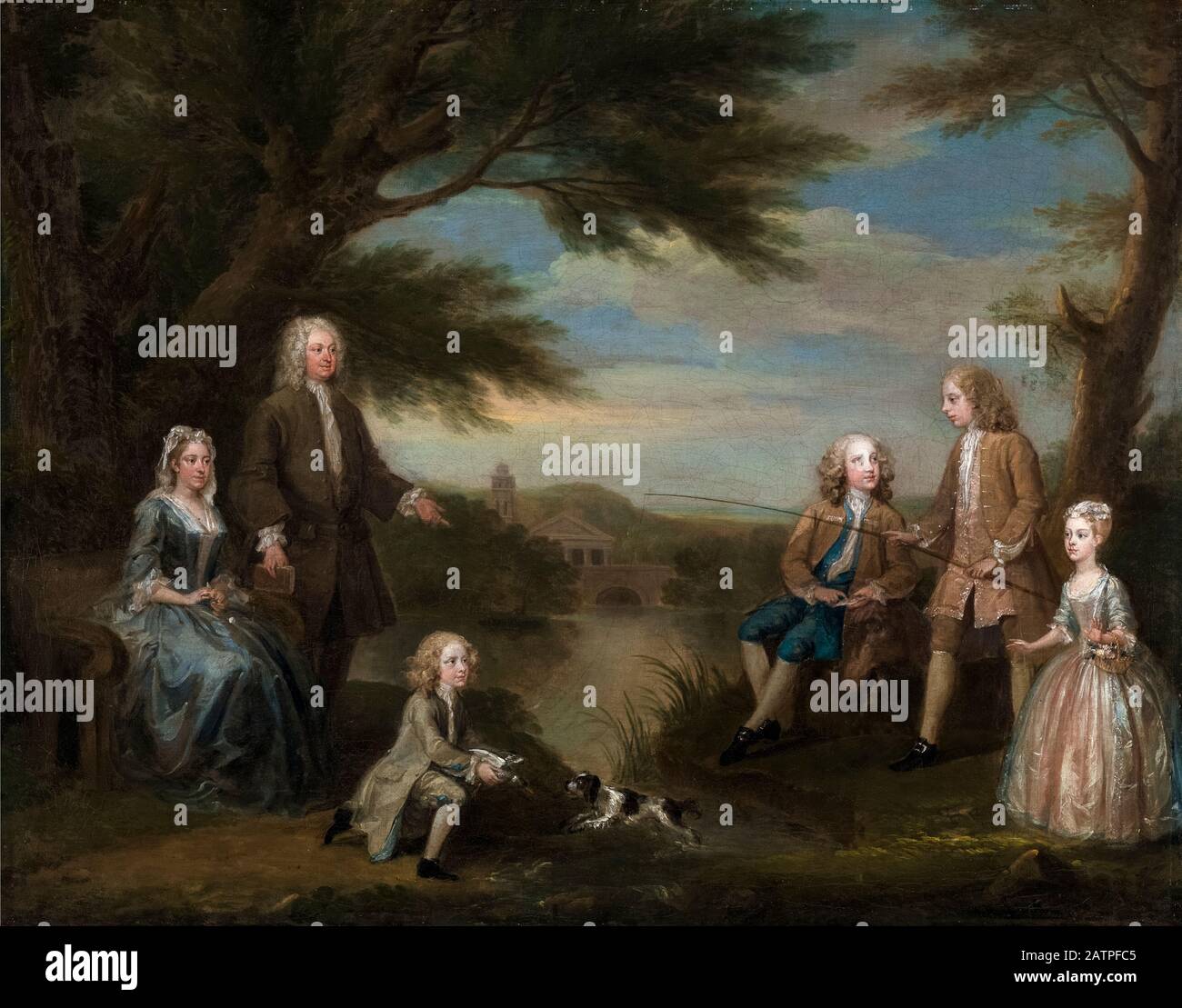 John and Elizabeth Jeffreys and Their Children, portrait painting by ...
