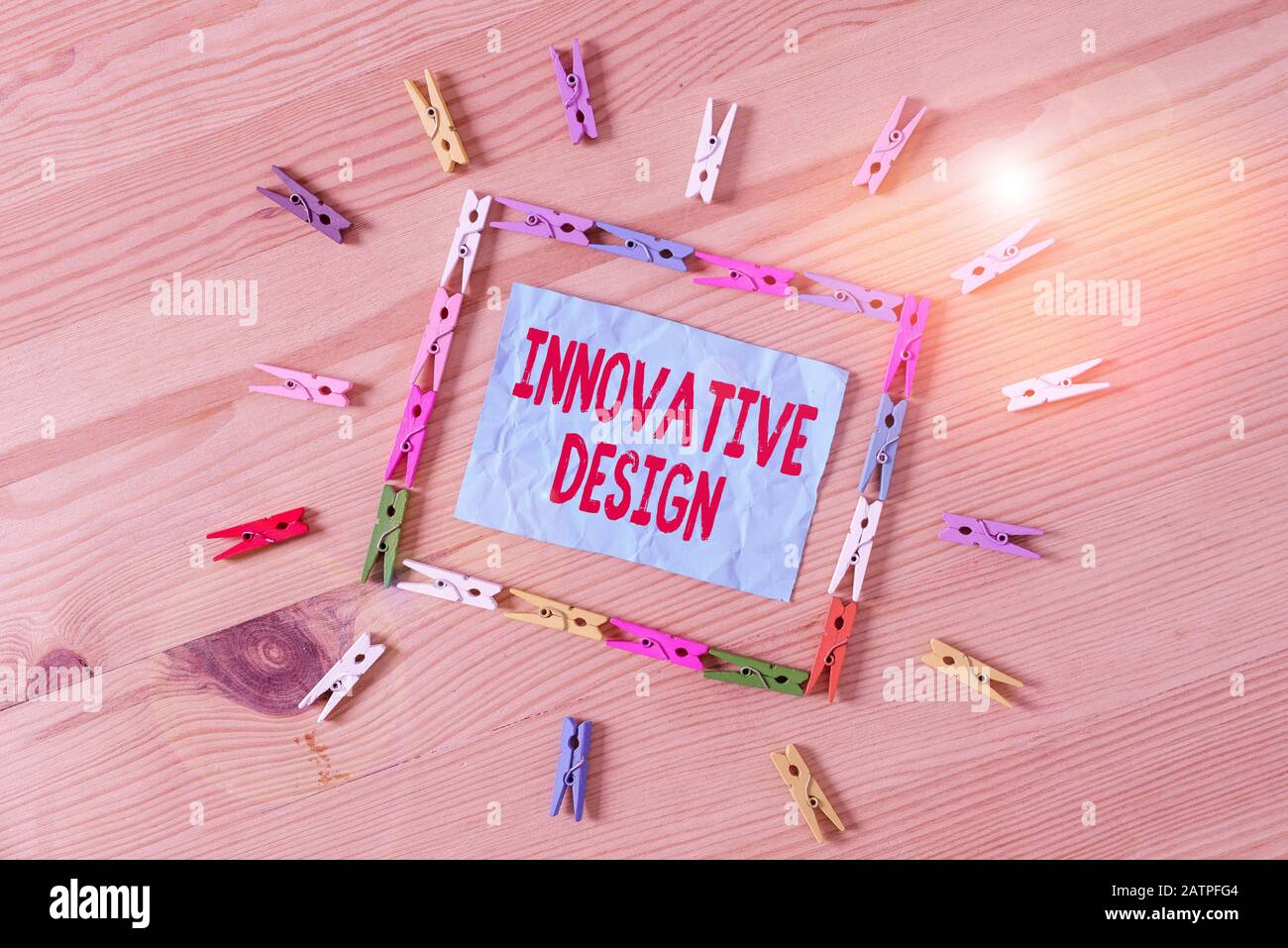 Conceptual hand writing showing Innovative Design. Concept meaning application of better ...