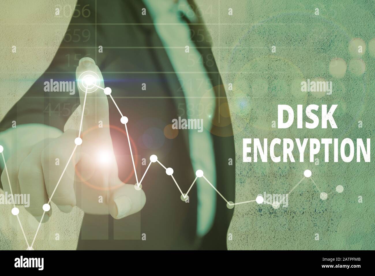 Handwriting text Disk Encryption. Conceptual photo the security mechanism used to protect data ...