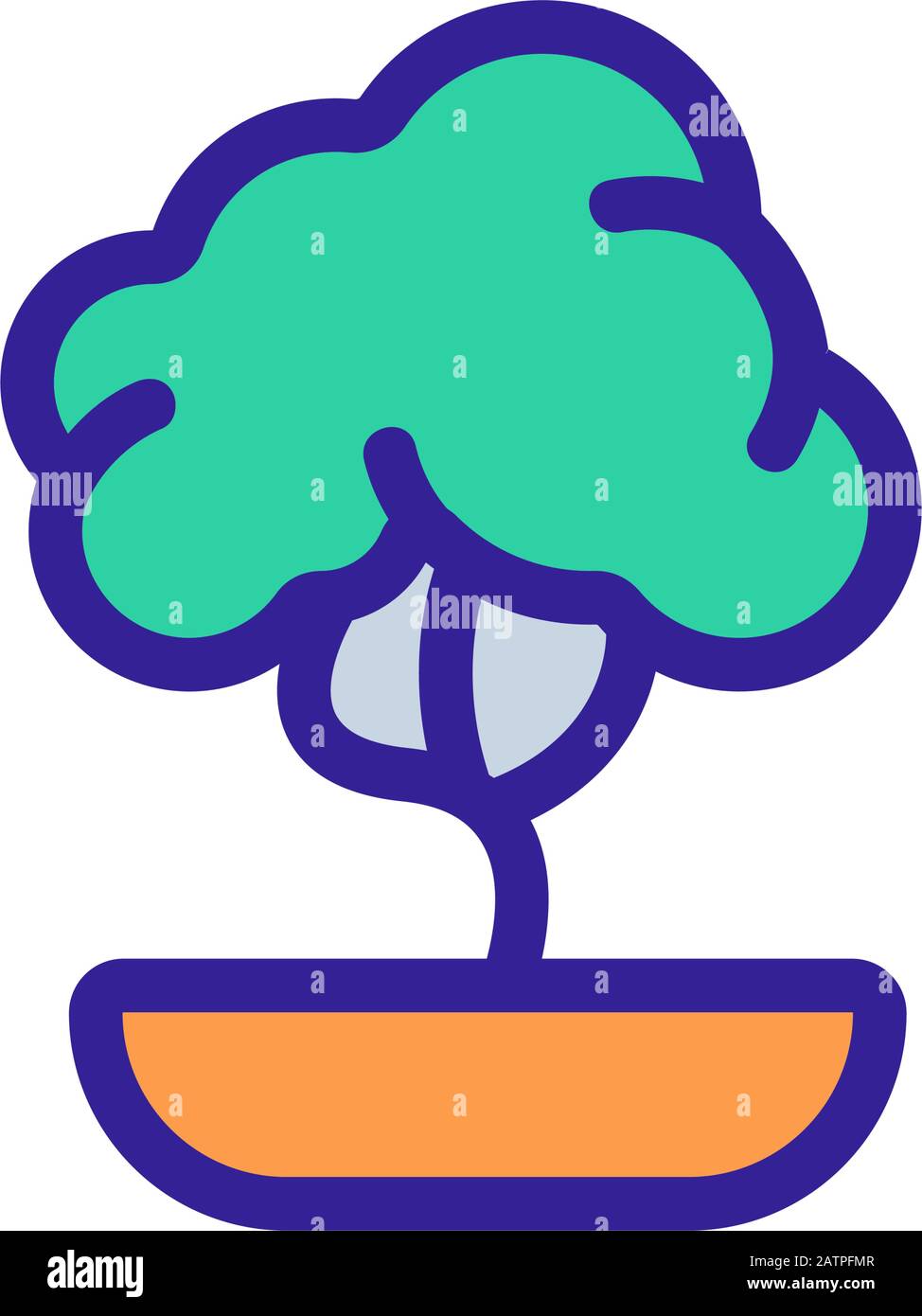 Decorative tree icon vector. Isolated contour symbol illustration Stock ...