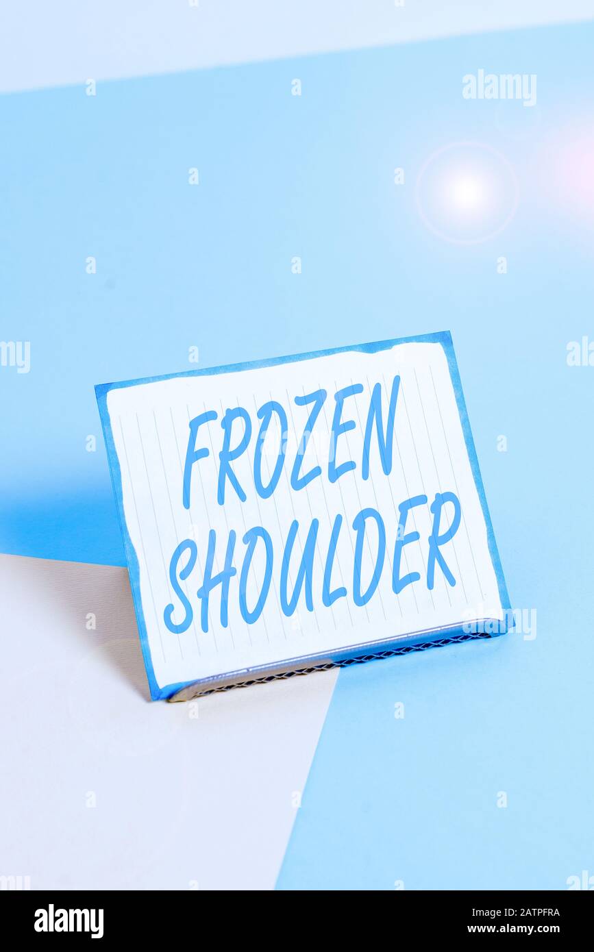 Conceptual hand writing showing Frozen Shoulder. Concept meaning ...