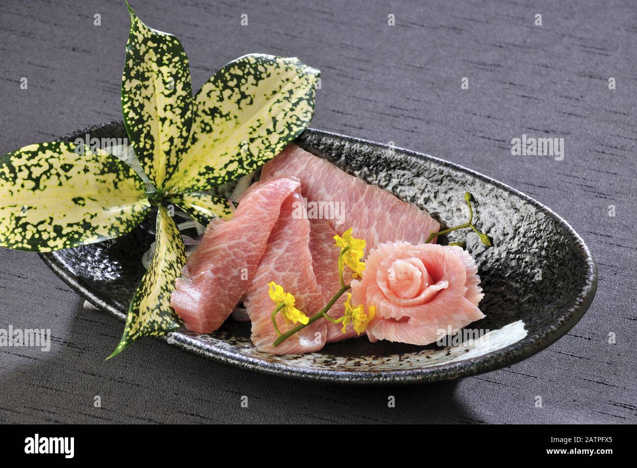 The portrait of food sliced pork Stock Photo - Alamy