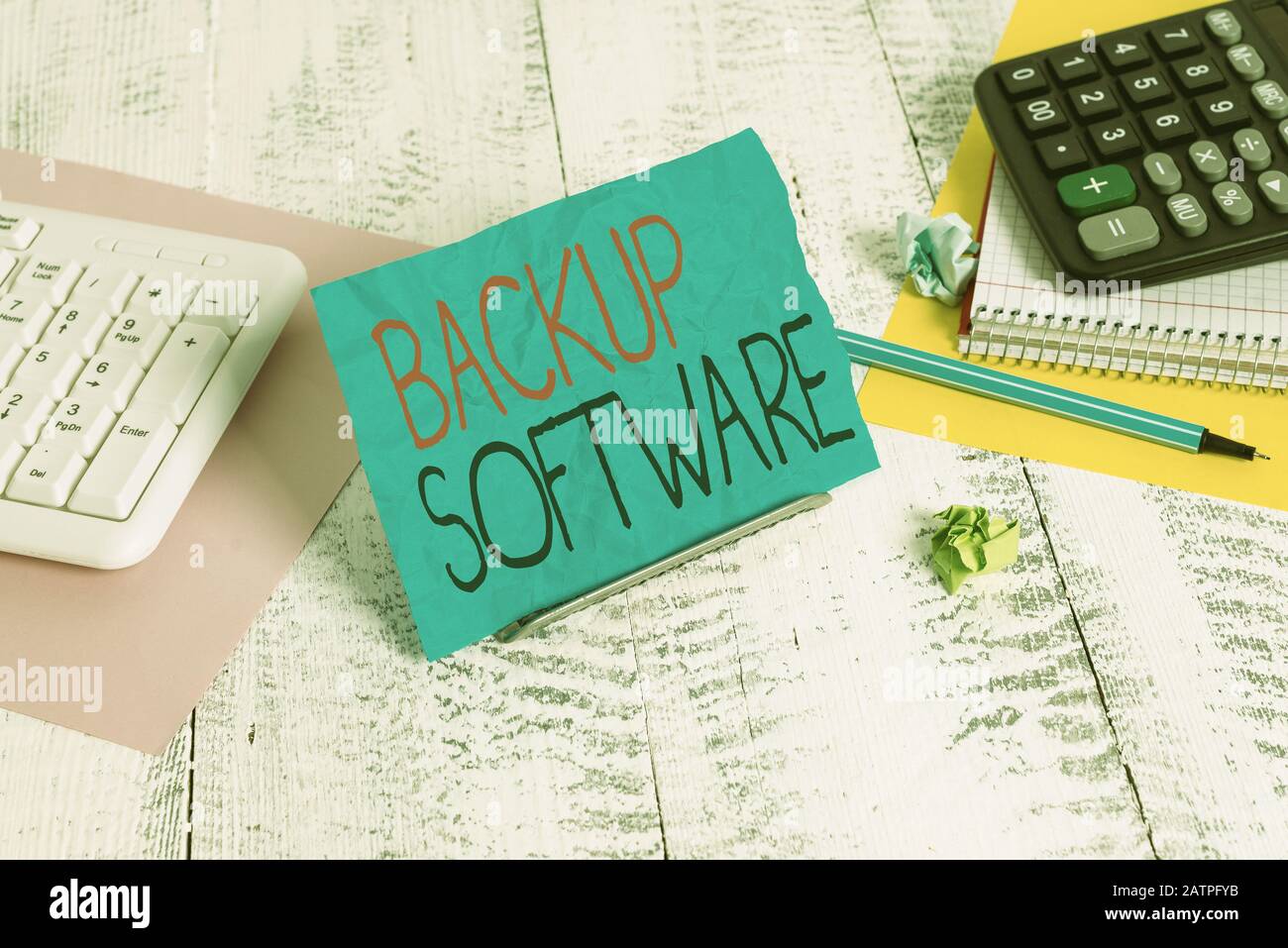 Handwriting text writing Backup Software. Conceptual photo create extra exact copies of files or ...