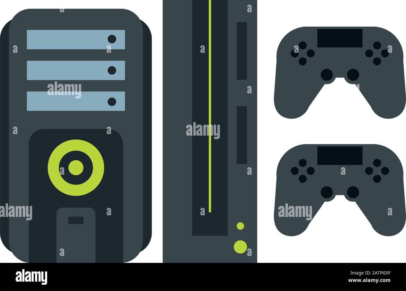 computer desktop tower with video game console Stock Vector Image & Art ...