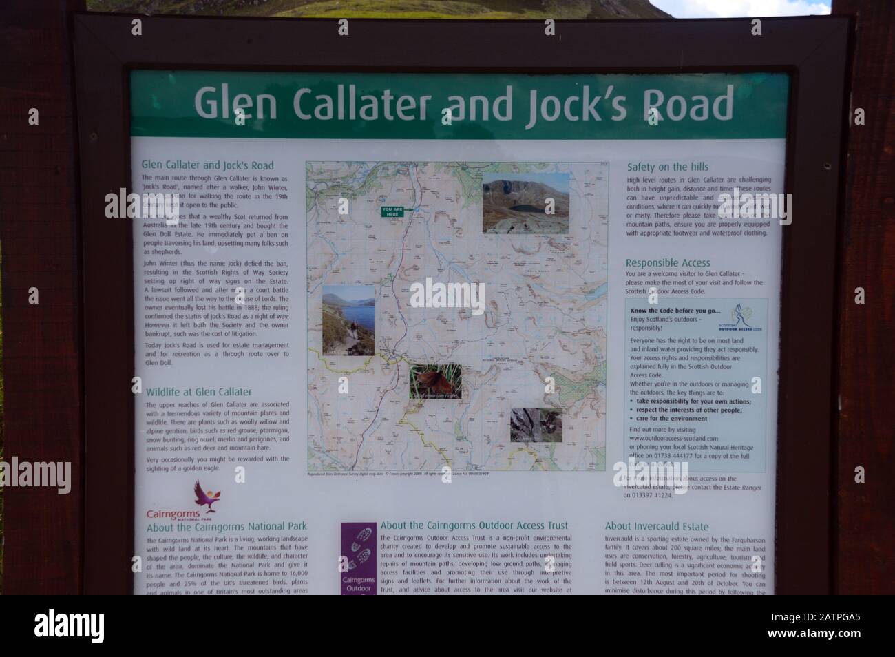 Information Board for Glen Callater & Jock's Road near Auchallater Farm ...