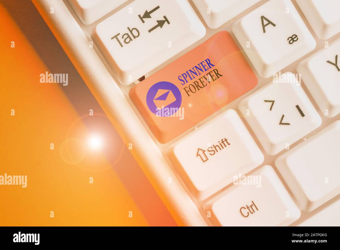 Writing note showing Spinner Forever. Business concept for stress ...