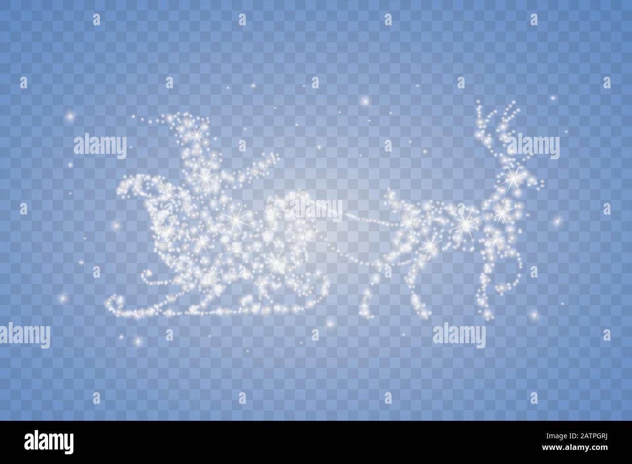 White dust star traces of sparkling particles in the form of a deer and ...