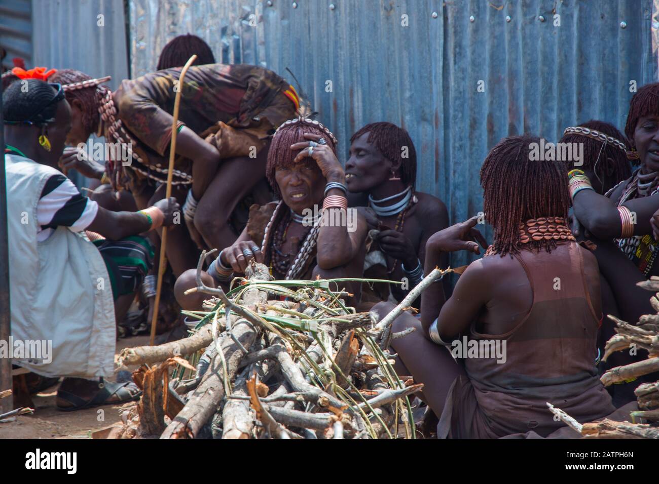 Turmi, Ethiopia - Nov 2018: Local market of Hamer tribe in Turmi ...