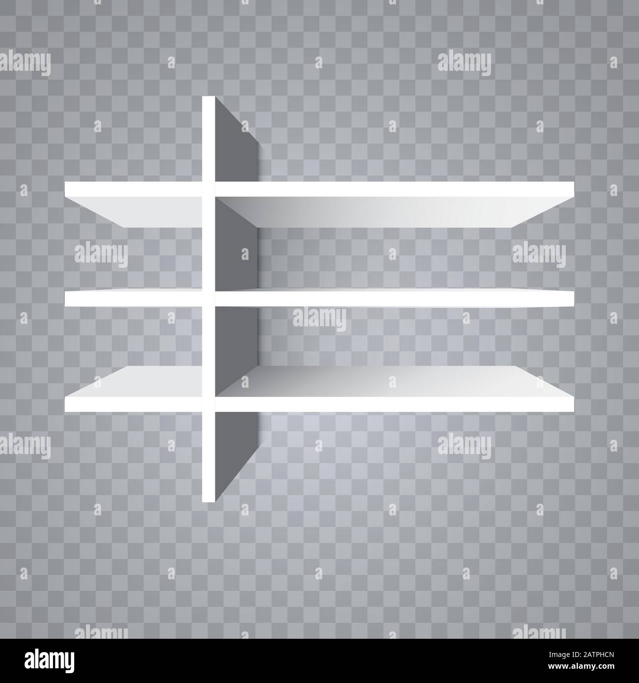 Vector Empty Wooden Shelves Isolated on Wall Background. Shelf for ...