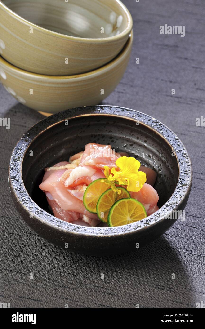 The portrait of food sliced chicken Stock Photo - Alamy