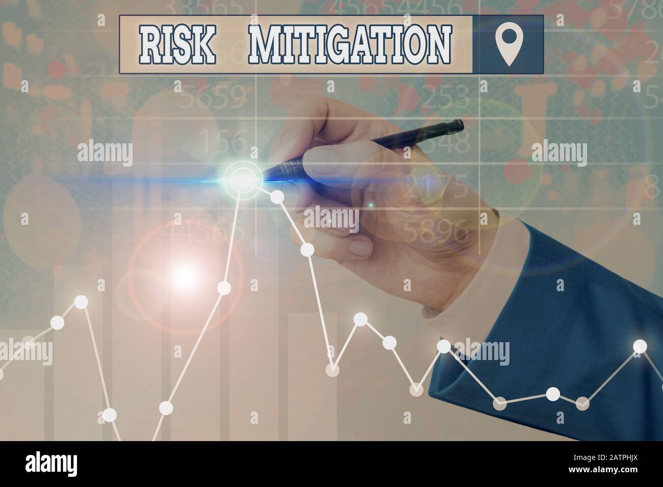 Writing note showing Risk Mitigation. Business concept for strategy to ...