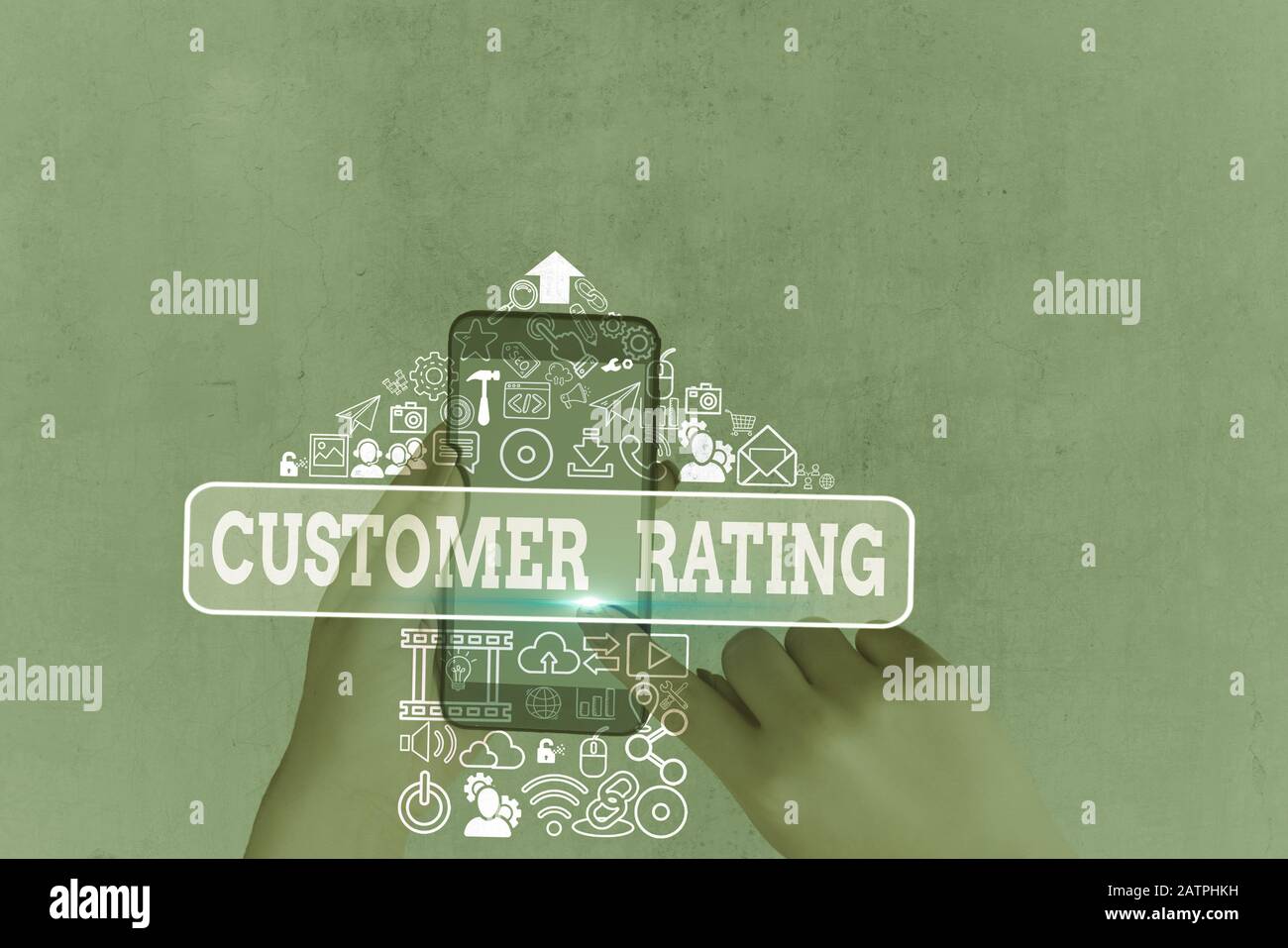 Writing note showing Customer Rating. Business concept for gauge the ...