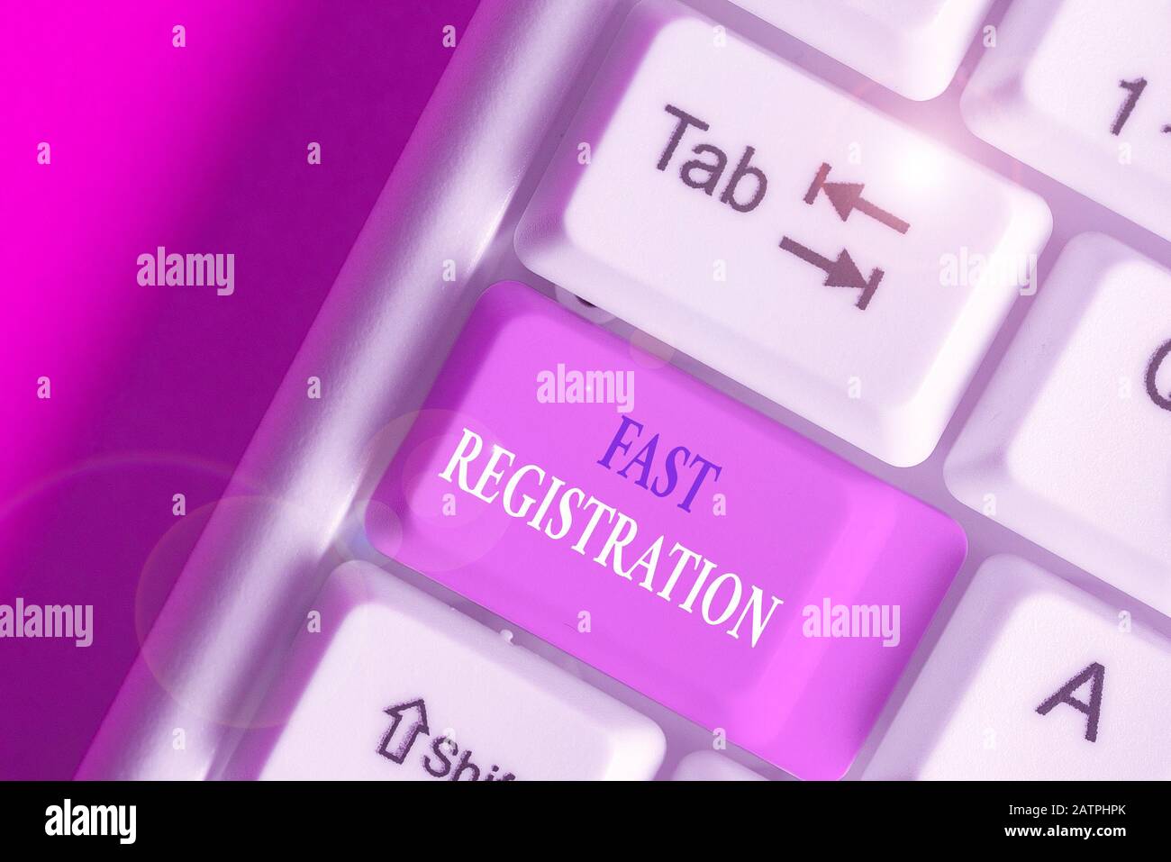 Text sign showing Fast Registration. Business photo text Quick method ...