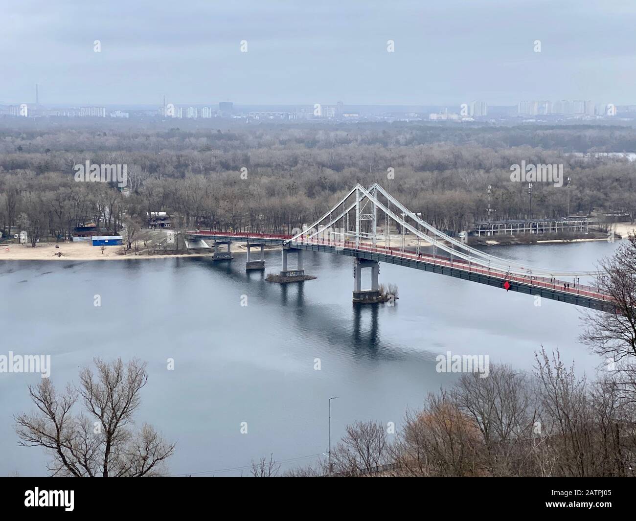 Pedestrian bridge in Kiev, Ukraine Stock Photo - Alamy