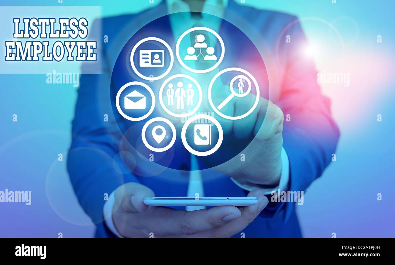 Writing note showing Listless Employee. Business concept for an ...