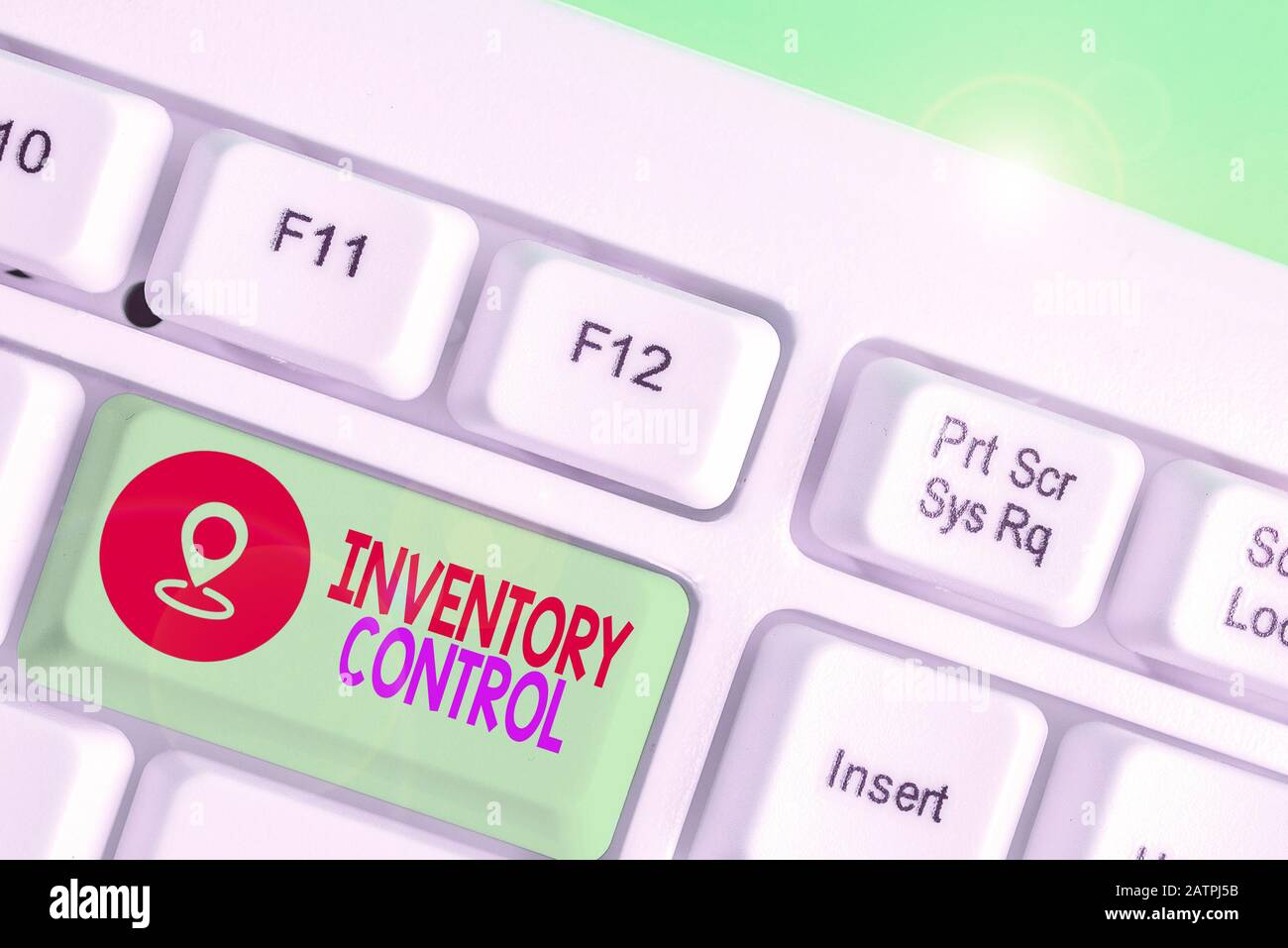 Writing note showing Inventory Control. Business concept for regulating ...