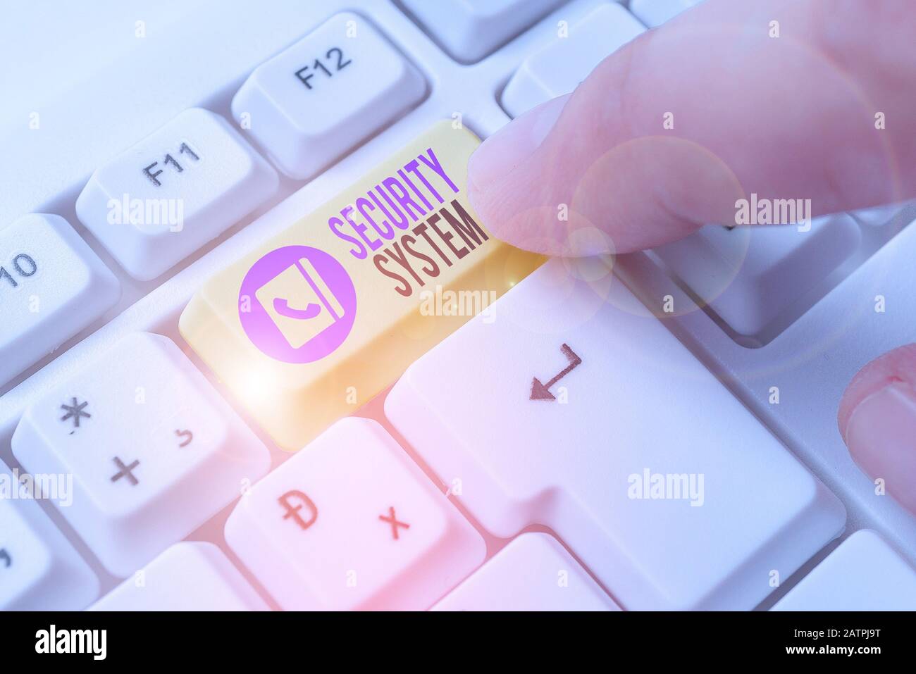 Text sign showing Security System. Business photo text system designed ...