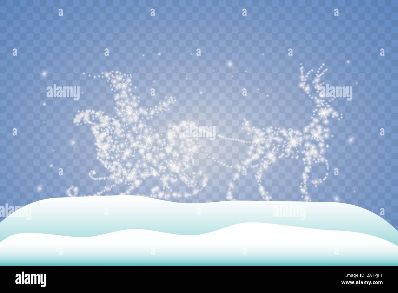 White dust star traces of sparkling particles in the form of a deer and ...