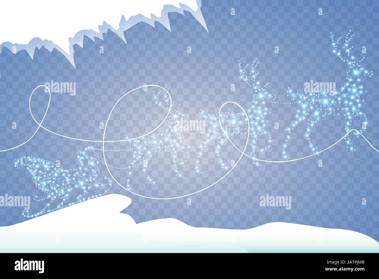 White dust star traces of sparkling particles in the form of a deer and ...