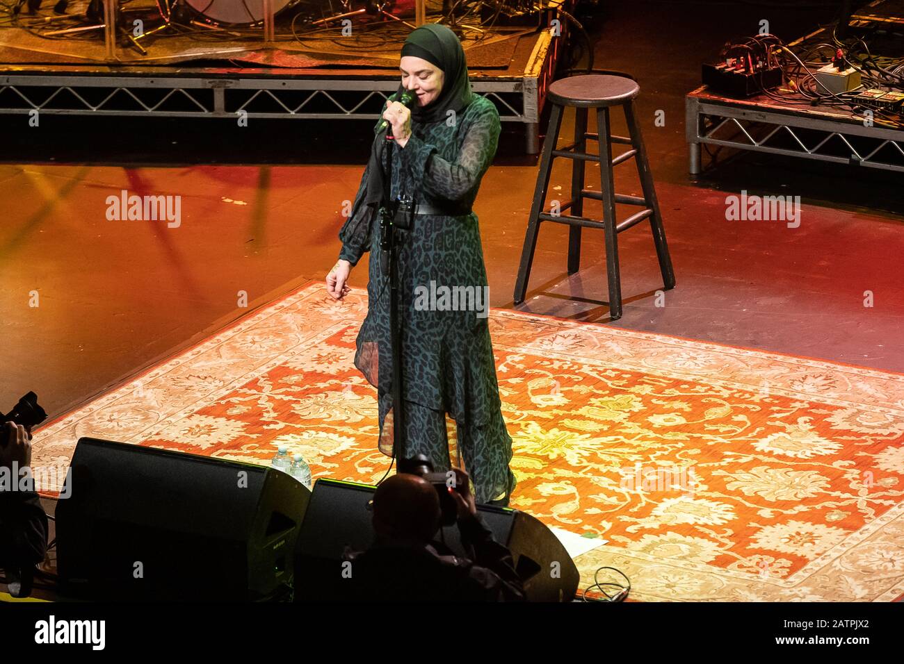 Irish singer-songwriter Sinéad O'Connor performing at The Vogue Theatre ...